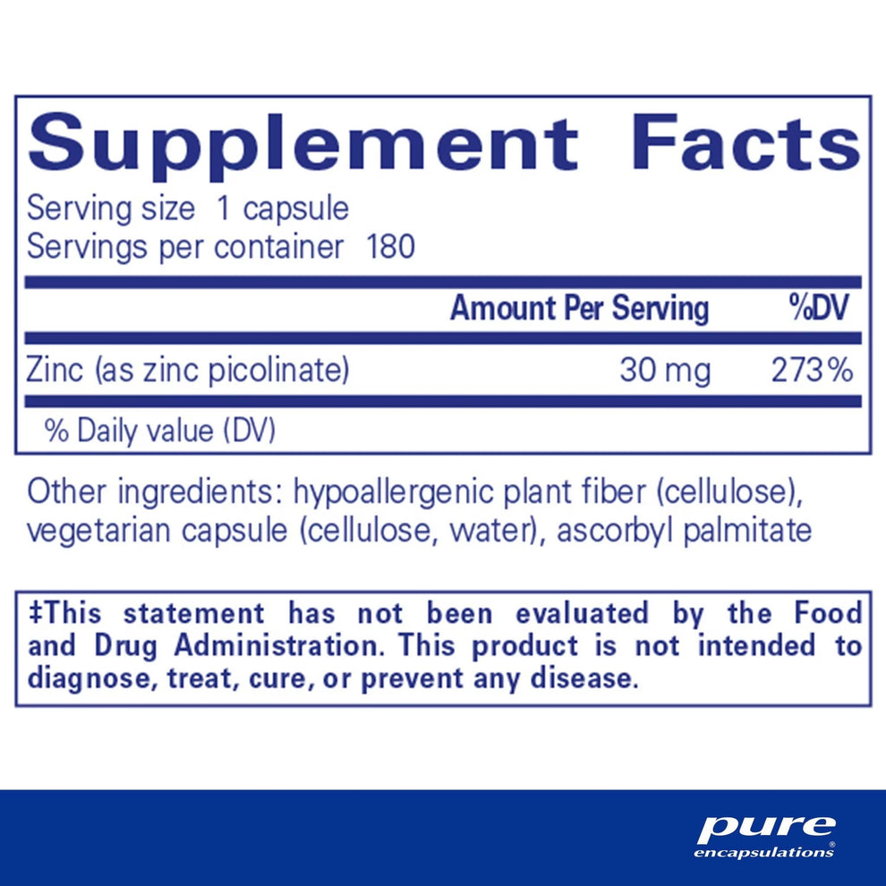 Pure Encapsulations - Zinc 30 (Zinc picolinate) – MyGene